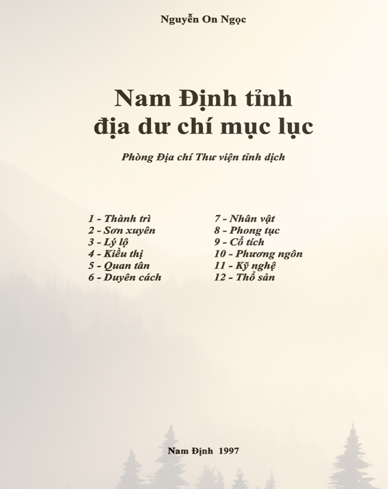 Tân biên Nam Định tỉnh địa dư chí lược – THƯ VIỆN TỈNH NINH BÌNH – CƠ ...